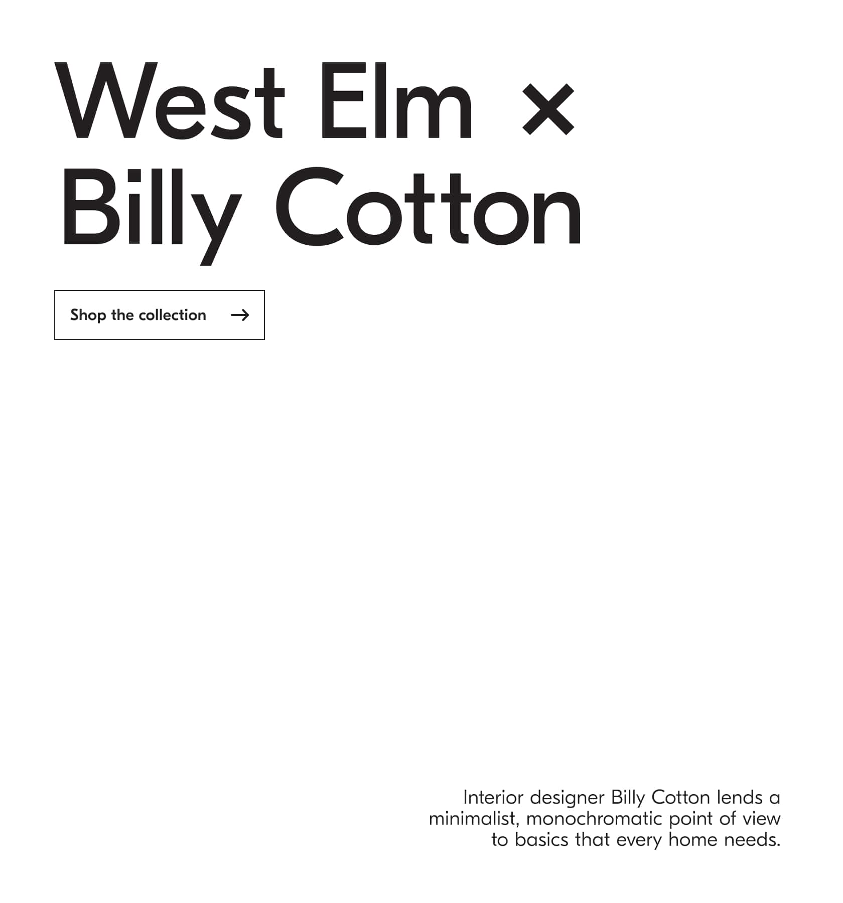 West Elm x Billy Cotton - West Elm Australia