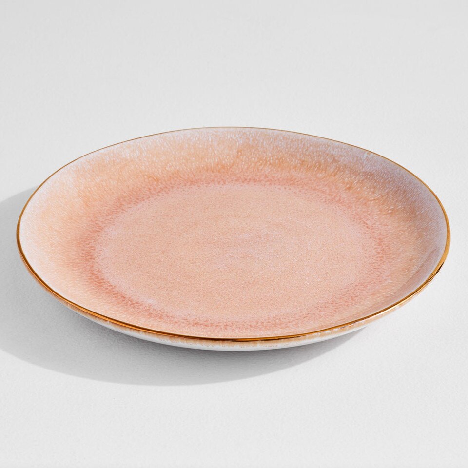 Reactive Glaze Gold-Rimmed Dinner Plates | West Elm Australia