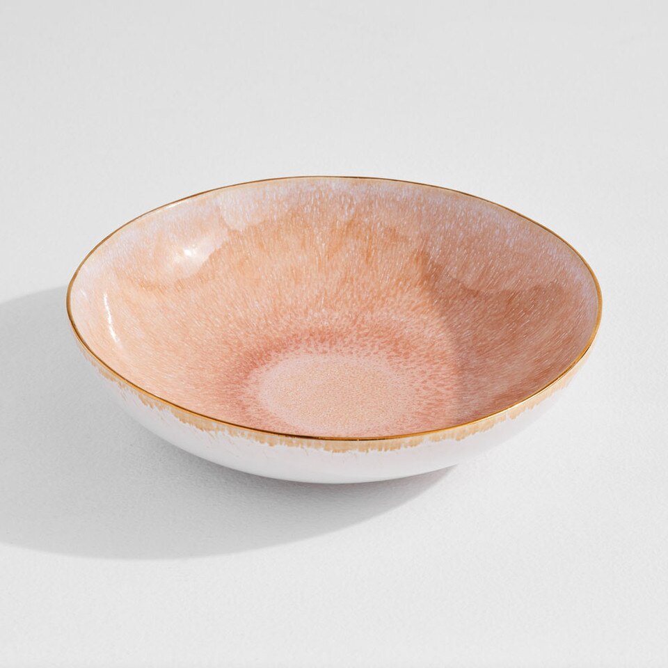 Reactive Glaze Gold-Rimmed Pasta Bowls | West Elm Australia