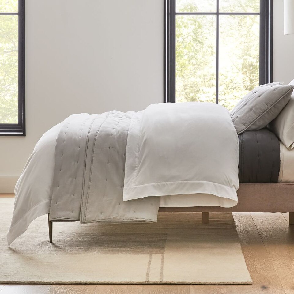 400-Thread-Count Organic Sateen Wide Hem Sheet Set | West Elm Australia
