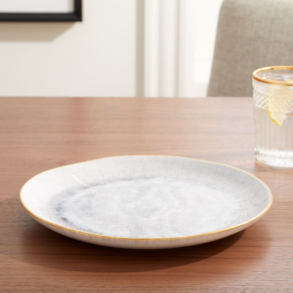 Reactive Glaze Gold-Rimmed Dinner Plates | West Elm Australia