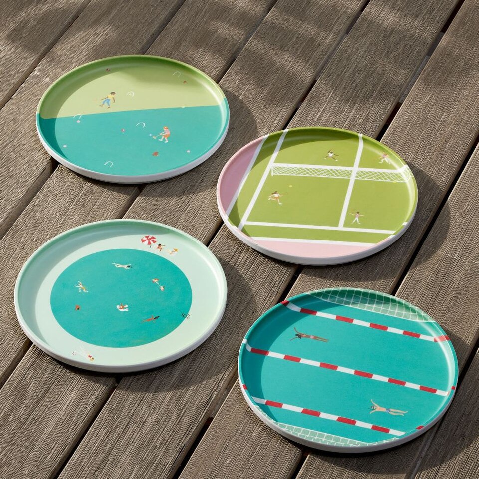 Aaron Probyn Melamine Sporting Salad Plates (Set of 4) | West Elm Australia