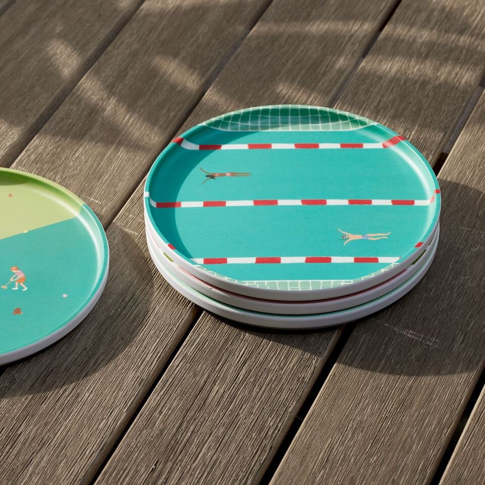 Aaron Probyn Melamine Sporting Salad Plates (Set of 4) | West Elm Australia