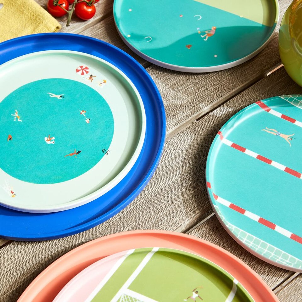 Aaron Probyn Melamine Sporting Salad Plates (Set of 4) | West Elm Australia