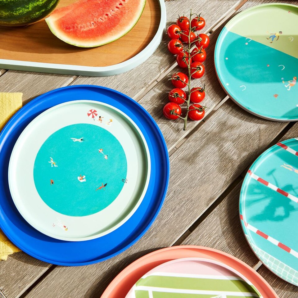 Aaron Probyn Melamine Sporting Salad Plates (Set of 4) | West Elm Australia