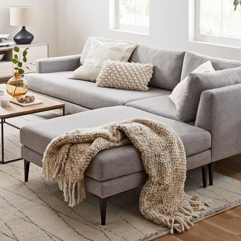 Andes 3-Piece Ottoman Modular (246 cm-274 cm) - West Elm Australia