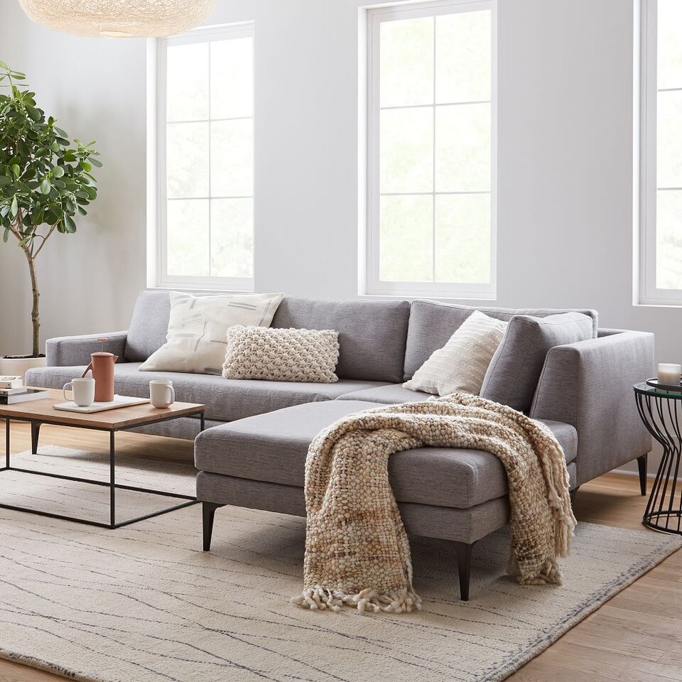 Andes 3-Piece Ottoman Modular (246 cm-276 cm) - West Elm Australia