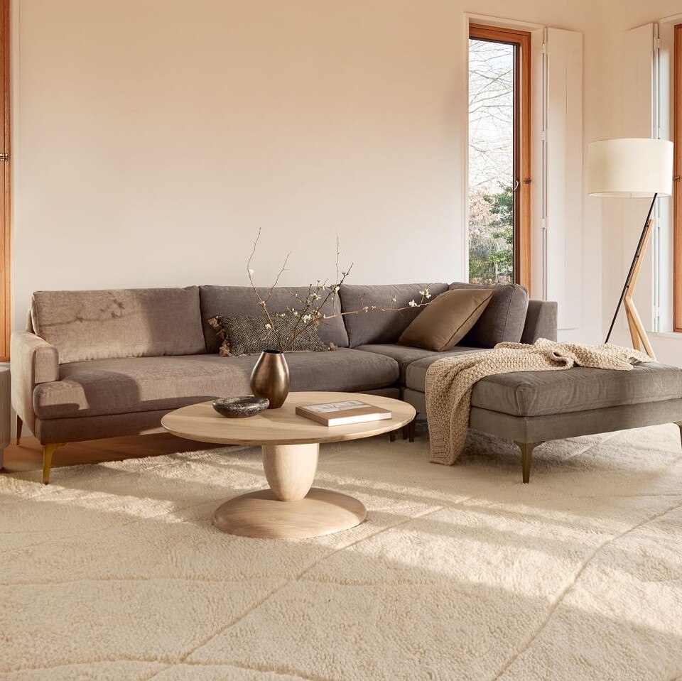 Andes 3-Piece Ottoman Modular (246 cm-276 cm) - West Elm Australia