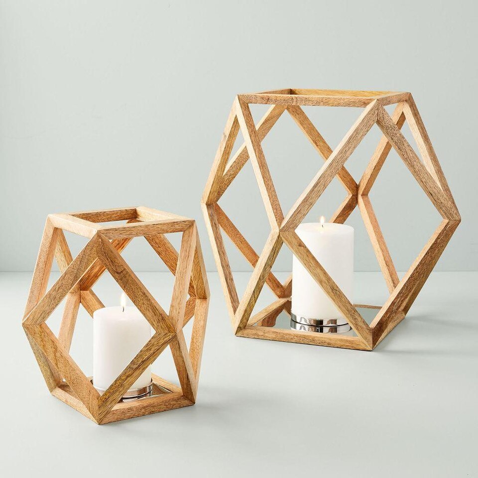 Angular Wood Lanterns - West Elm Australia
