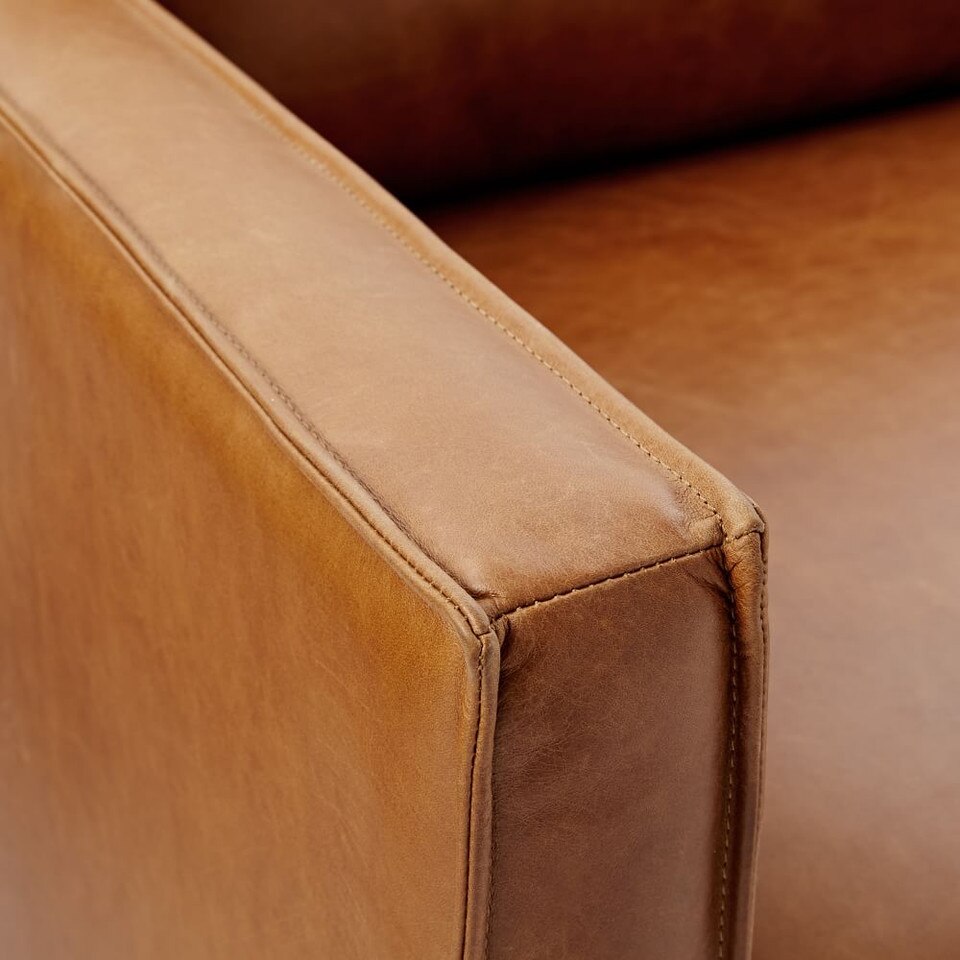 Axel Leather Sofa (152 cm - 226 cm) - West Elm Australia
