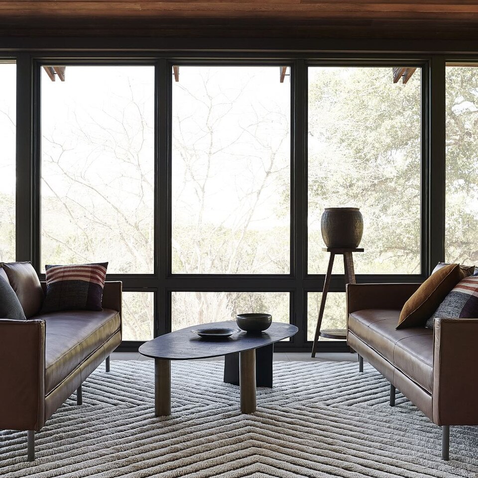 Axel Leather Sofa (152 cm - 226 cm) - West Elm Australia