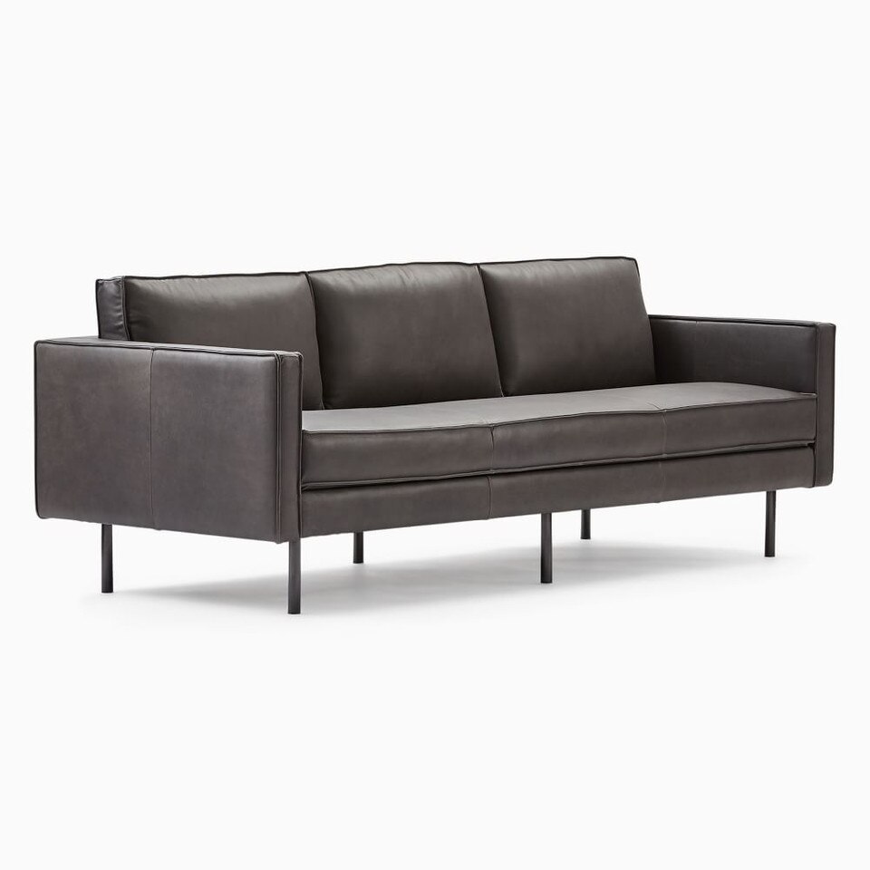 Axel Leather Sofa (152 cm - 226 cm) - West Elm Australia