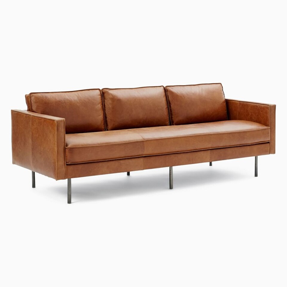 Axel Leather Sofa (152 cm - 226 cm) - West Elm Australia