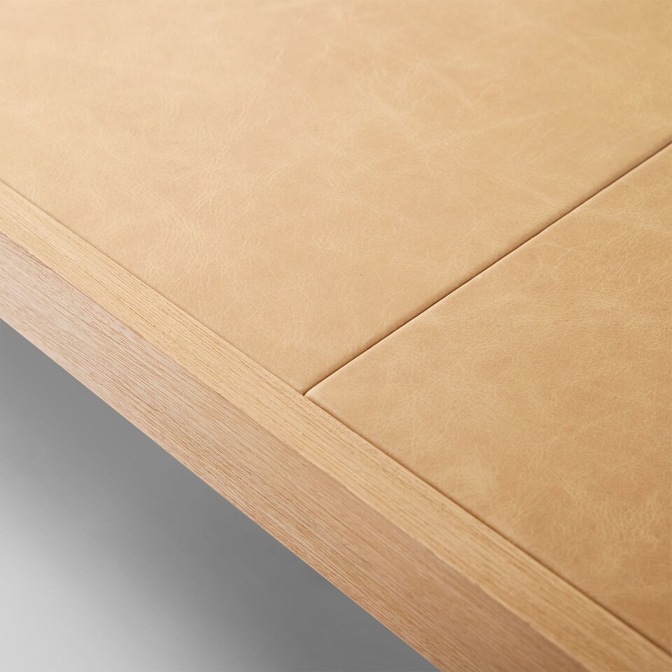 Baldwin Leather Coffee Table (102 cm - 127 cm) - West Elm Australia