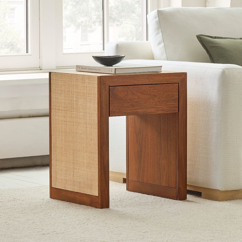 Baldwin Raffia Storage Side Table (46 cm) - West Elm Australia