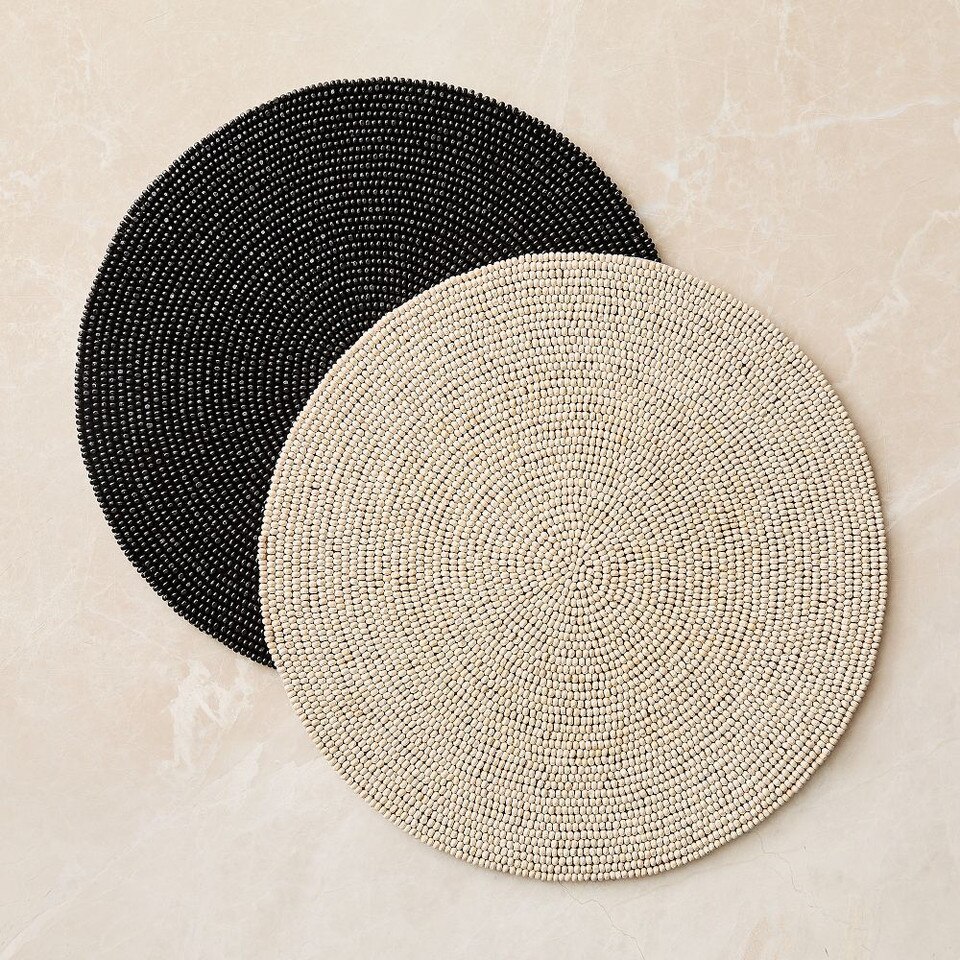 Wood Beaded Linens Placemats | West Elm Australia