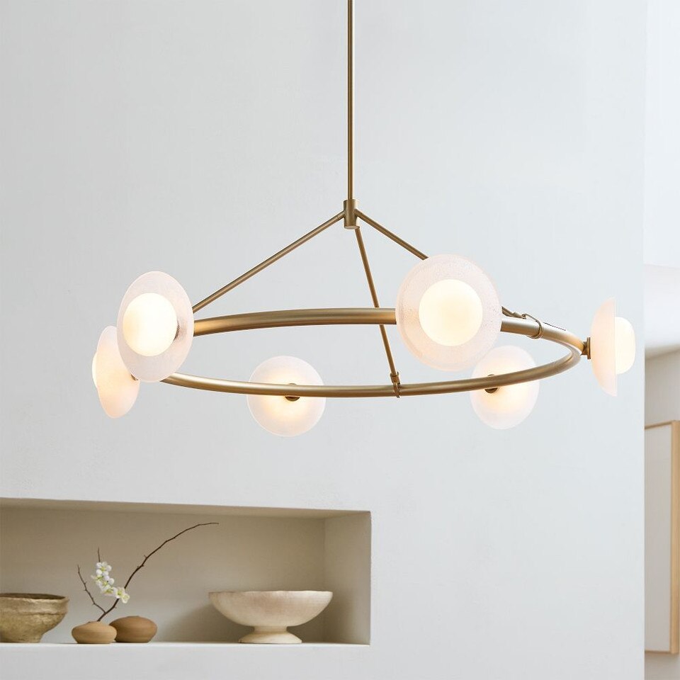 Bezel 6-Light Round Glass Chandelier (102 cm) - West Elm Australia