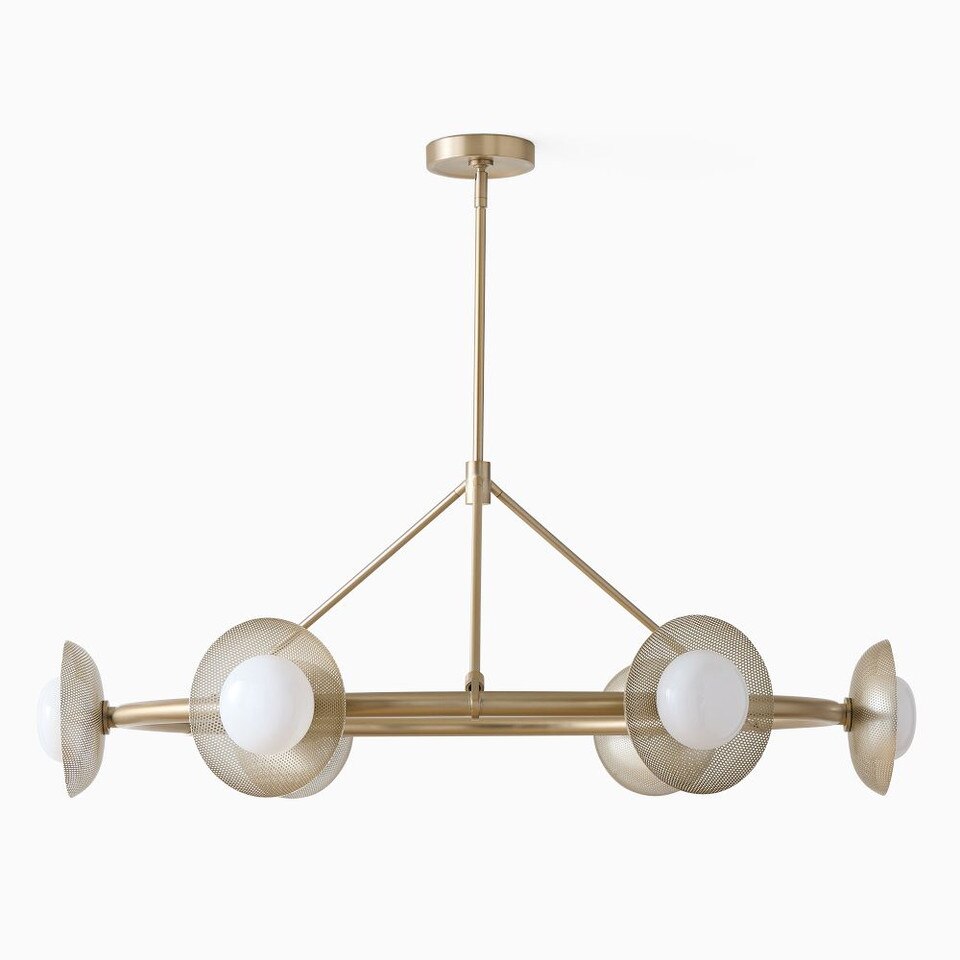 Bezel 6-Light Round Perforated Metal Chandelier (102 cm) - West Elm ...