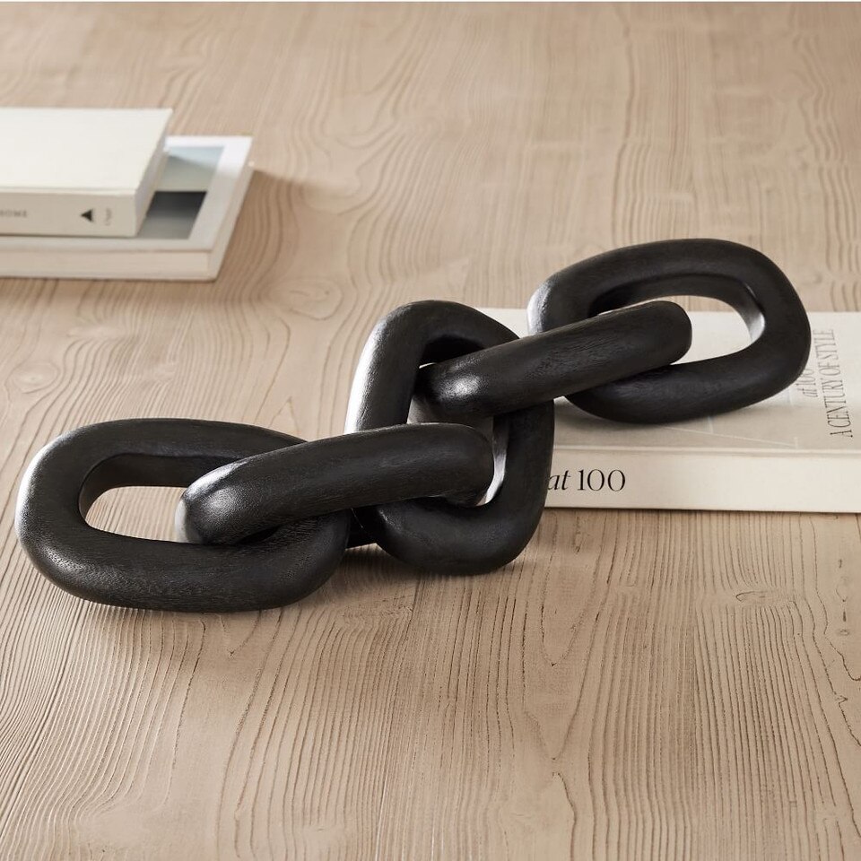Blackened Wood Links Sculpture | West Elm Australia