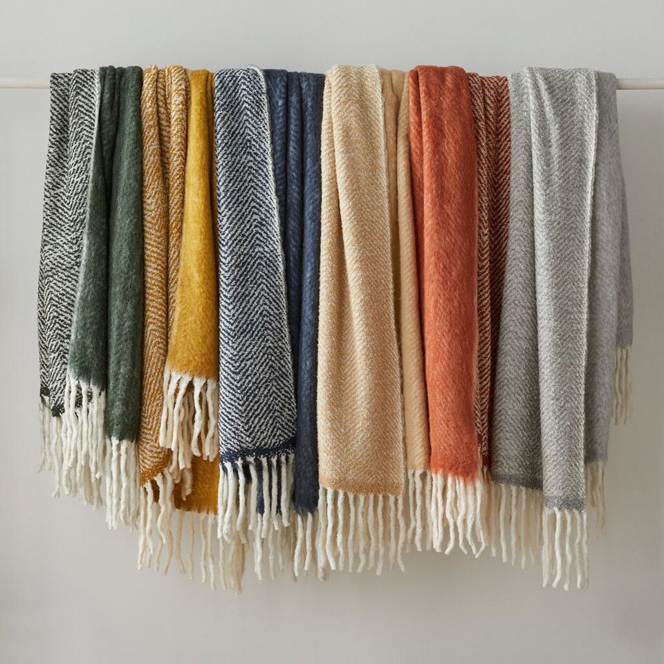Brushed Herringbone Throw - West Elm Australia