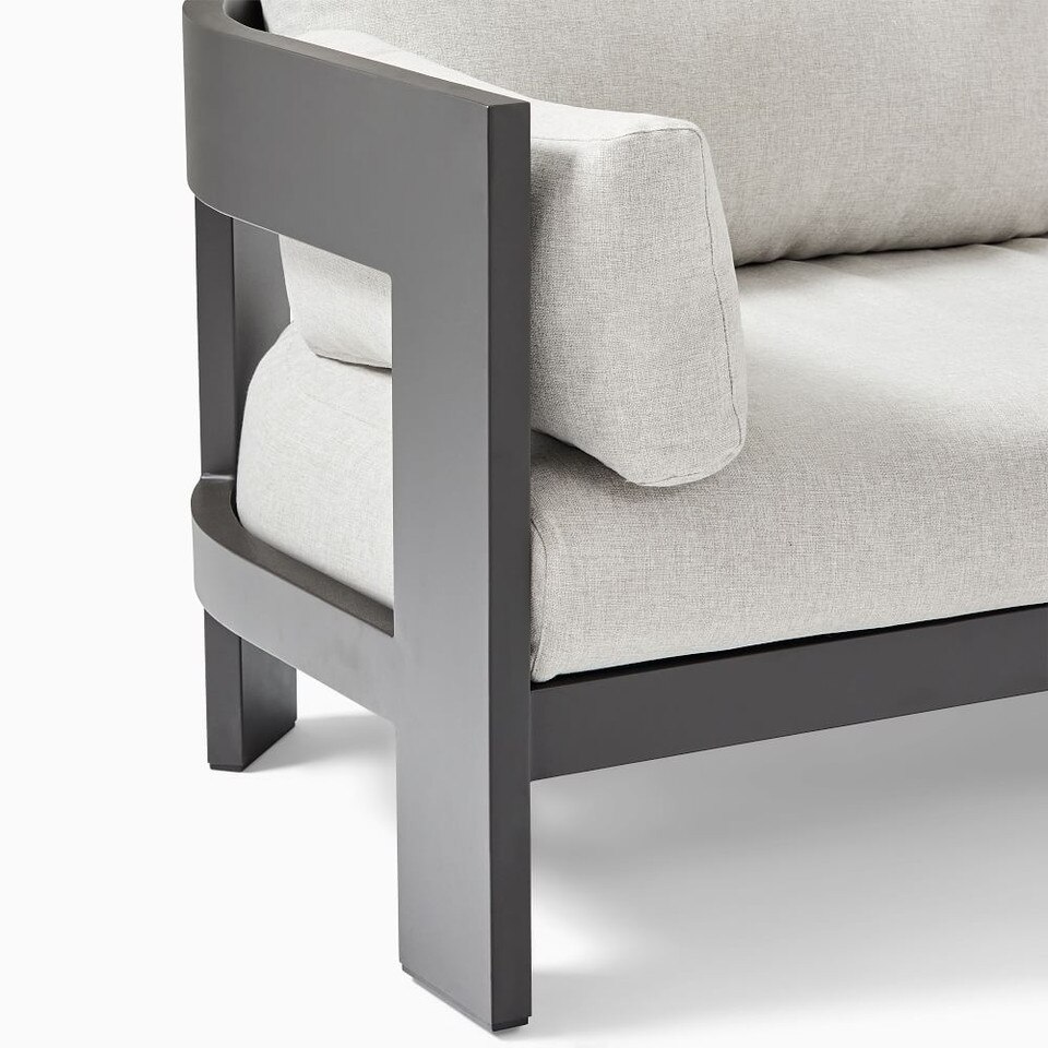 Caldera Aluminium Outdoor Sofa, Dark Bronze, 190 cm - West Elm Australia