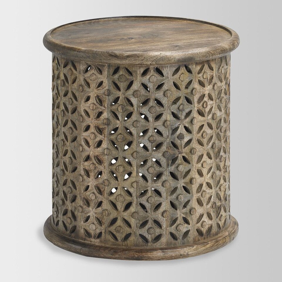 Carved Wood Side Table | west elm Australia