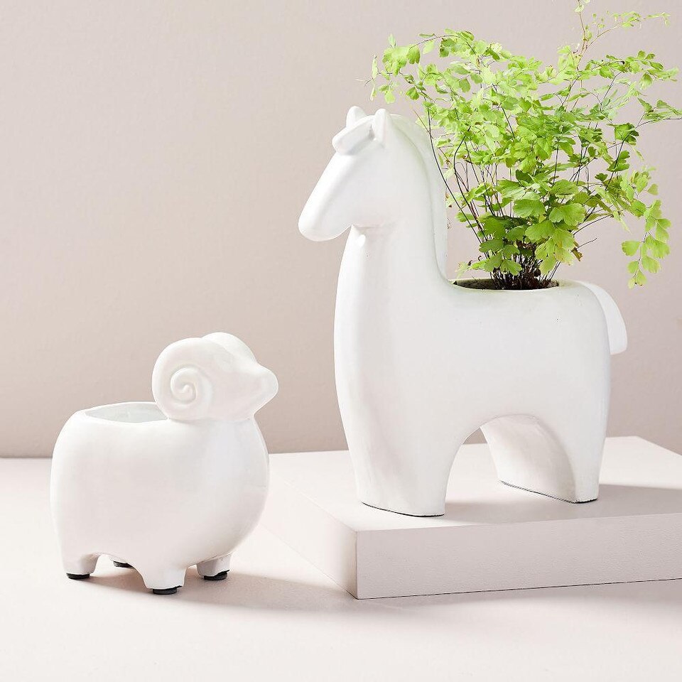 Ceramic Farm Animal Planters | west elm Australia