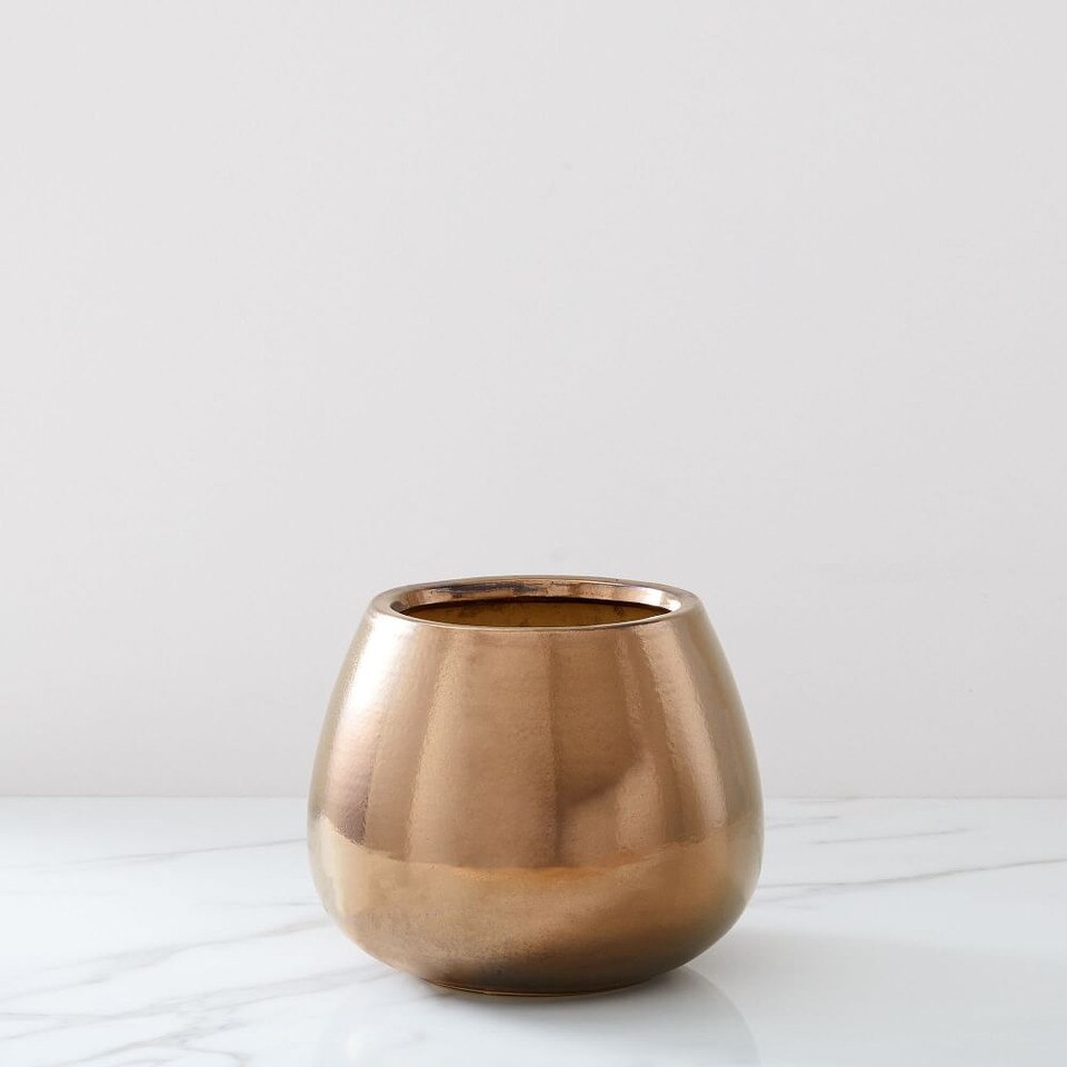 Ceramic Planters - Burnt Gold | West Elm Australia