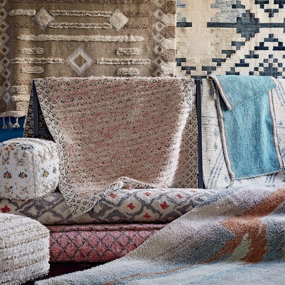 Checkerboard Diamond Wool Dhurrie | west elm Australia