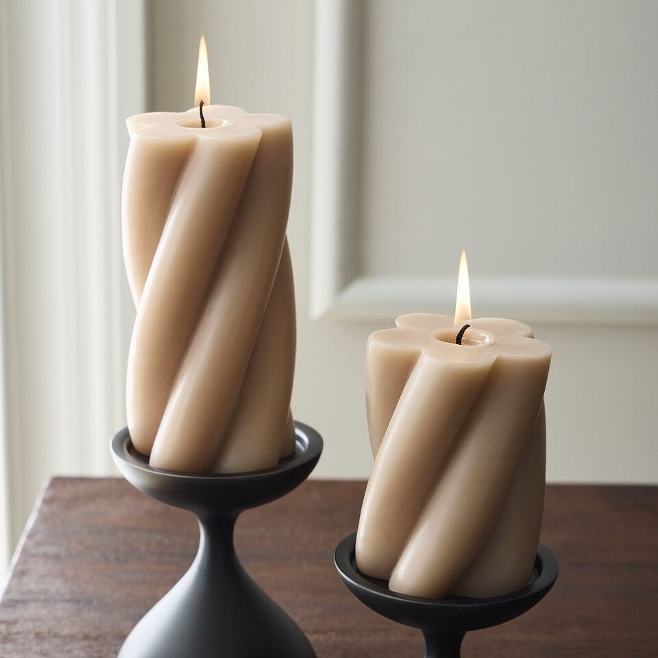 Chunky Twist Pillar Candles - West Elm Australia