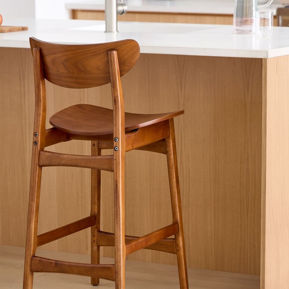 Classic Café Walnut Counter Stools - West Elm Australia
