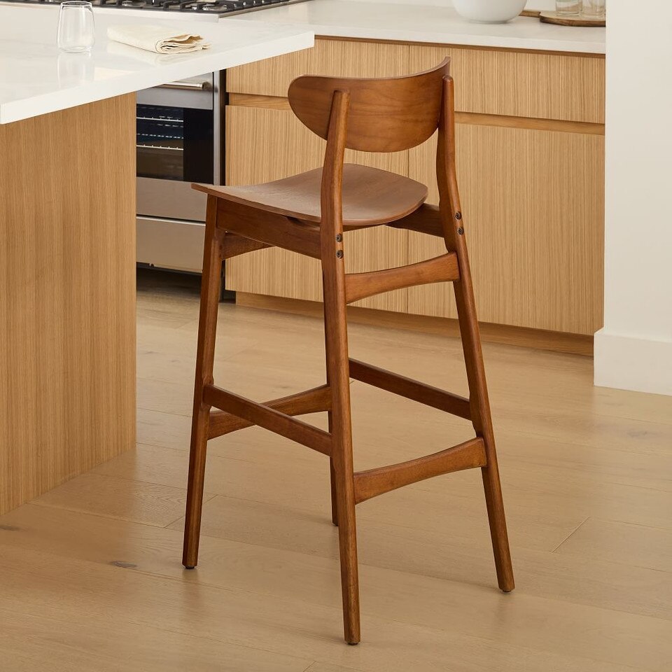 Classic Café Walnut Counter Stools - West Elm Australia