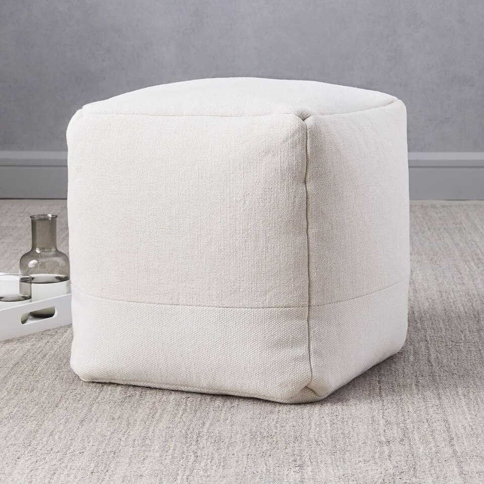 Cotton Canvas Pouf | West Elm Australia