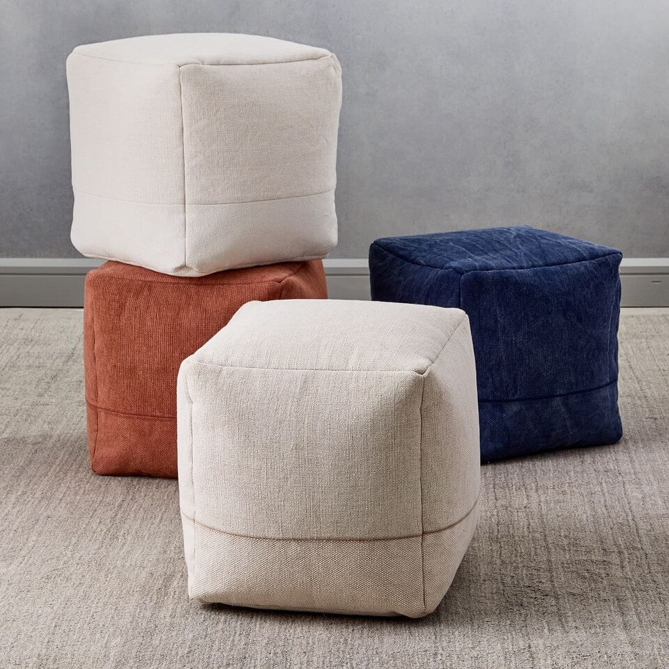 Cotton Canvas Pouf | West Elm Australia