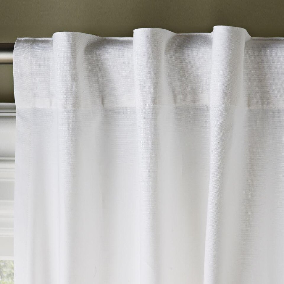 Cotton Canvas Curtain - White (Set of 2)