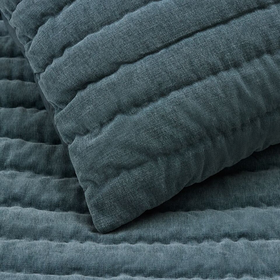 Cotton Velvet Pick Stitch Coverlet & Pillowcases | west elm Australia