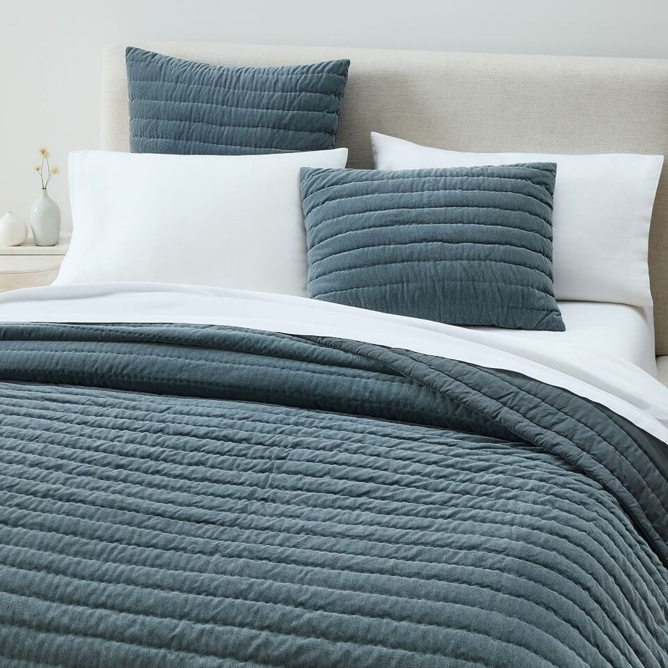 Cotton Velvet Pick Stitch Coverlet & Pillowcases | west elm Australia