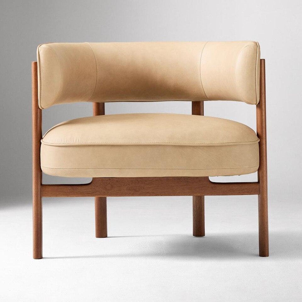 Craig Expressed Wood Leather Chair | West Elm Australia