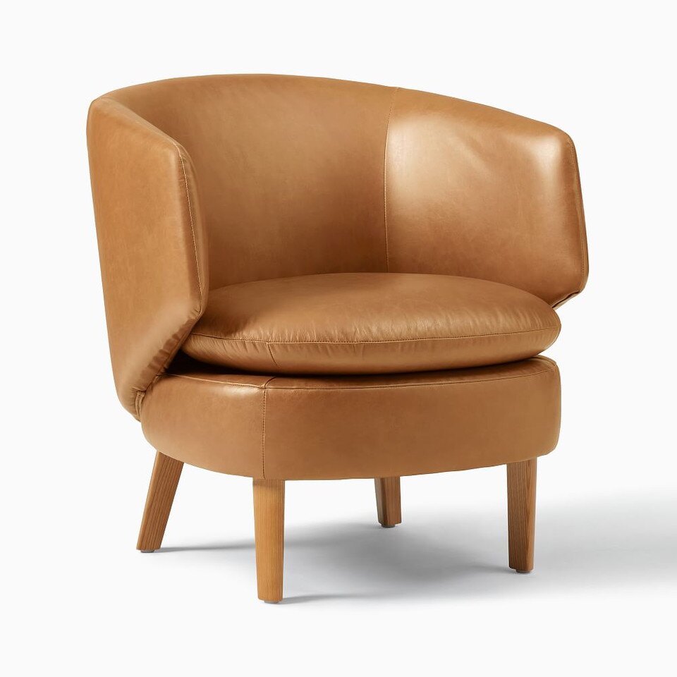 Crescent Leather Lounge Chair | West Elm Australia
