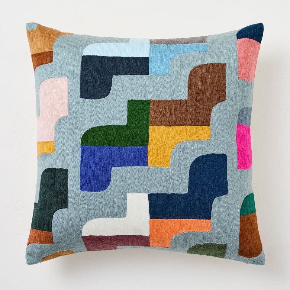 Crewel Descending Shapes Cushion Cover | West Elm Australia