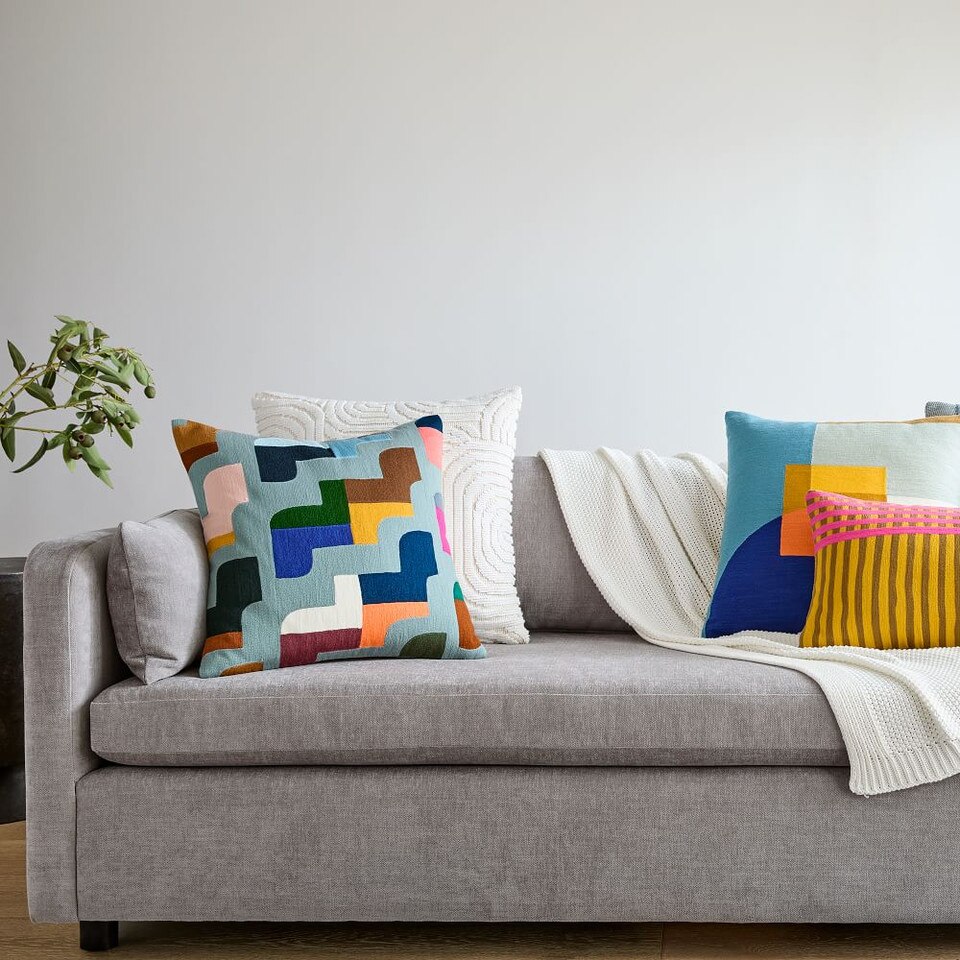 Crewel Descending Shapes Cushion Cover | West Elm Australia
