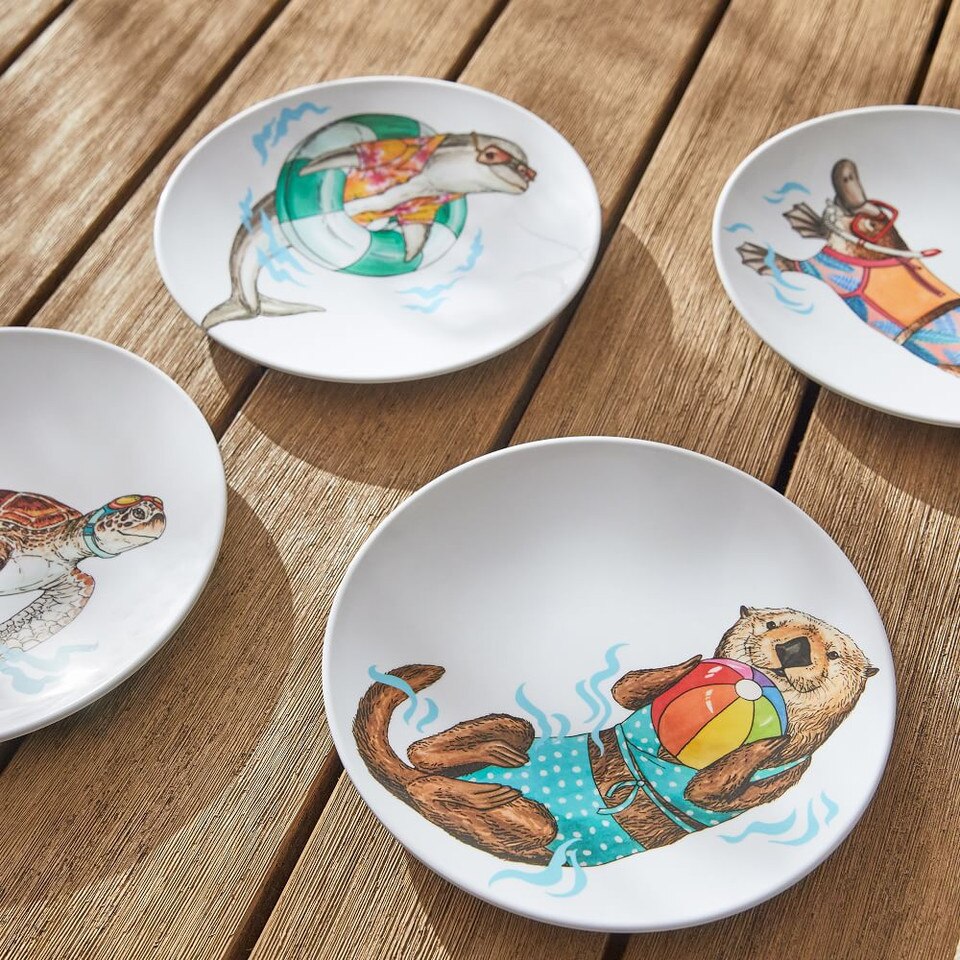 Dapper Animal Melamine Salad Plate | West Elm Australia