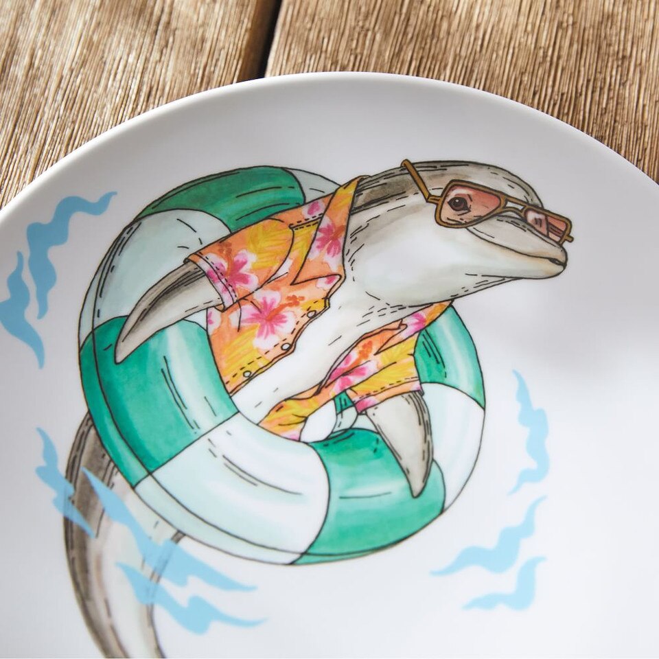 Dapper Animal Melamine Salad Plate | West Elm Australia