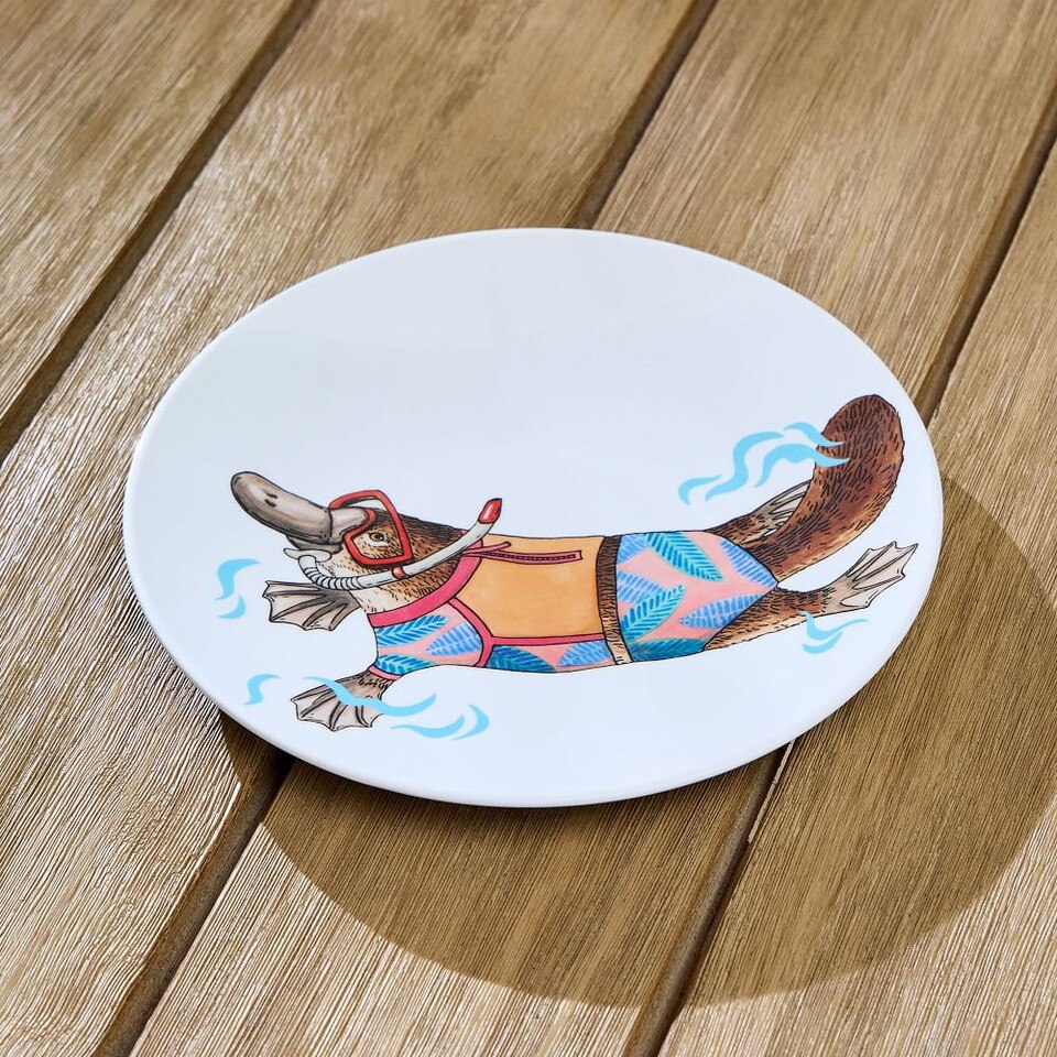 Dapper Animal Melamine Salad Plate | West Elm Australia