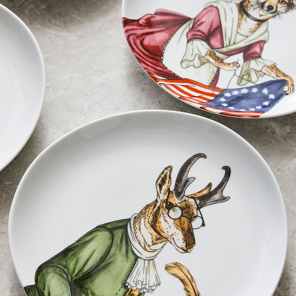 Dapper Animal Patriotic Salad Plates - West Elm Australia
