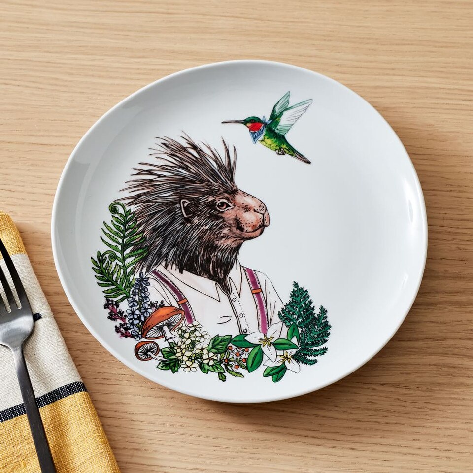 Dapper Animal Spring Salad Plates | West Elm Australia