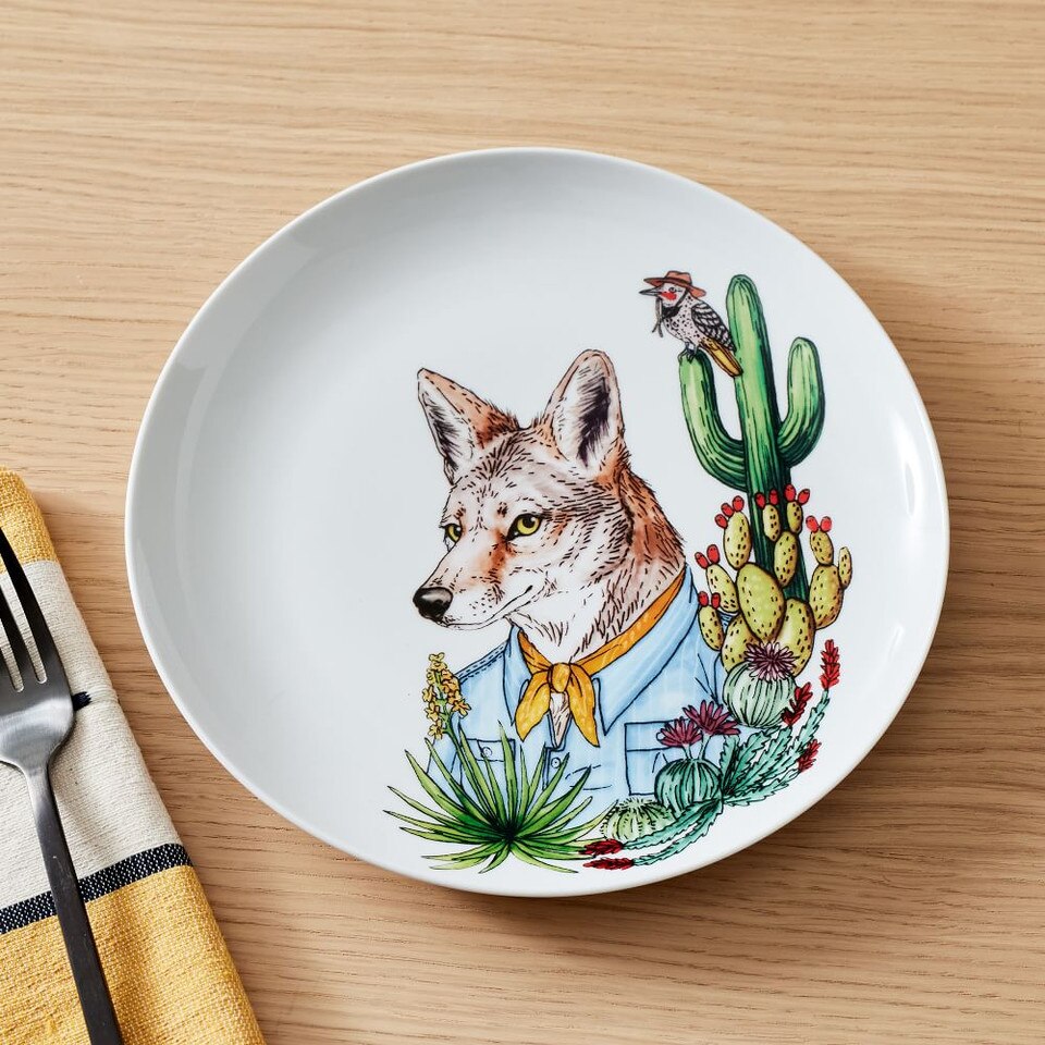 Dapper Animal Spring Salad Plates | West Elm Australia