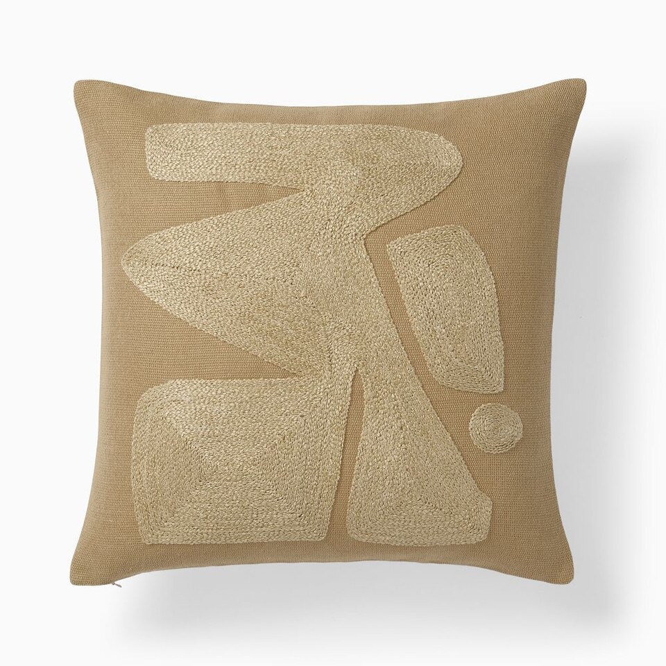 Embroidered Modern Abstract Cushion Cover - West Elm Australia