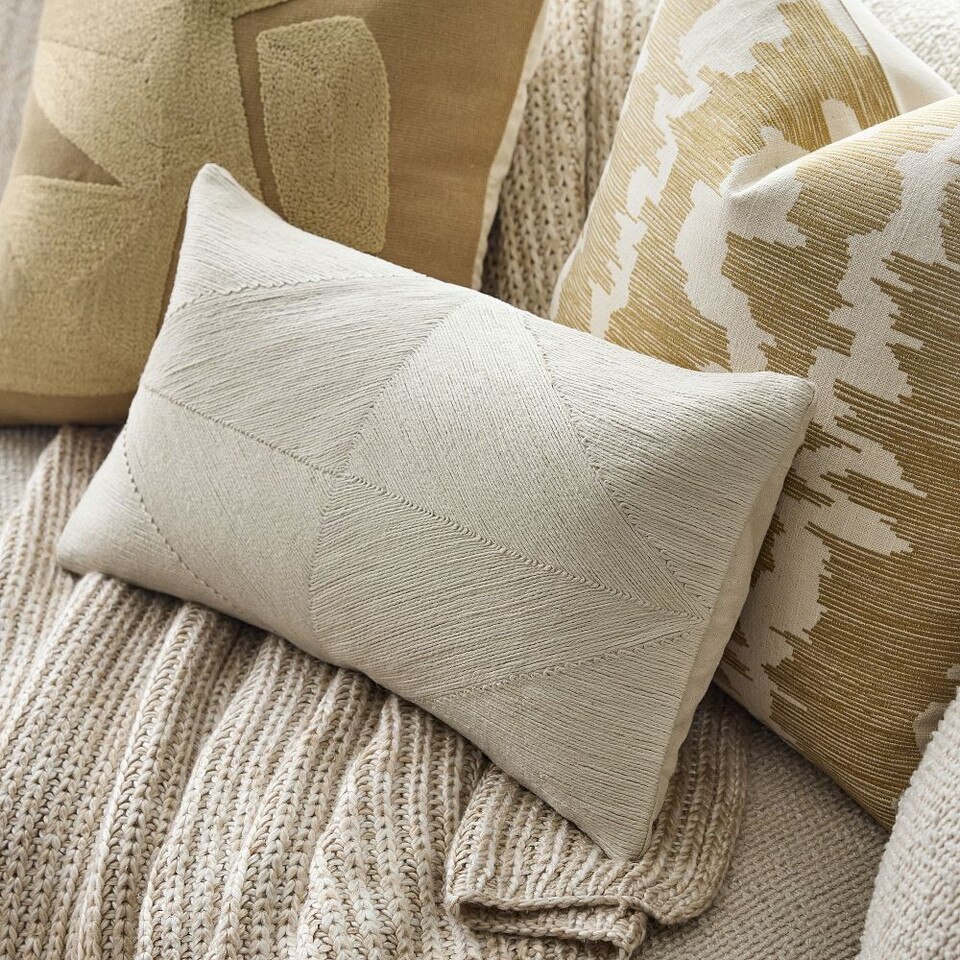 Embroidered Modern Abstract Cushion Cover - West Elm Australia