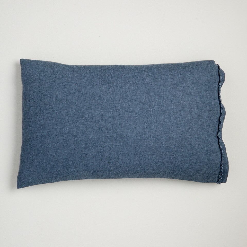 European Flax Linen Cotton Frayed Edge Sheet Set | West Elm Australia